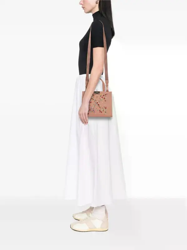 Off-White Calfskin Box Flower Arrow Satchel