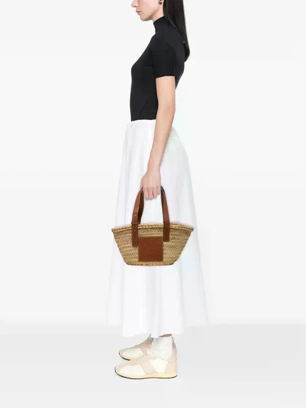 Loewe Small Raffia Anagram Basket Tote Bag