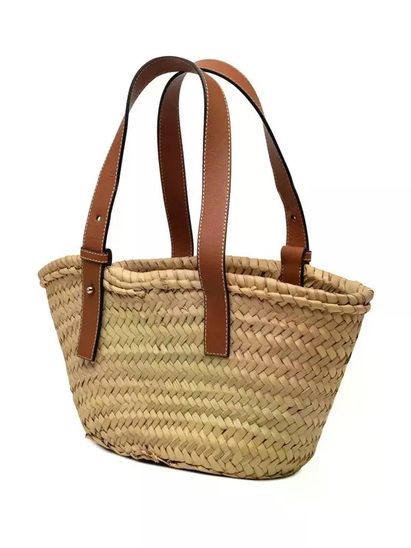 Loewe Small Raffia Anagram Basket Tote Bag