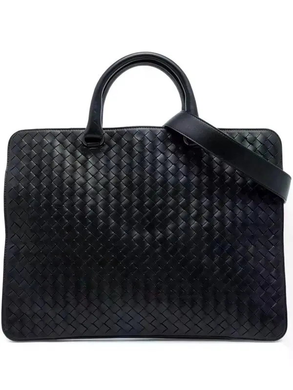 Bottega Veneta Nappa Intrecciato Business Bag - Black