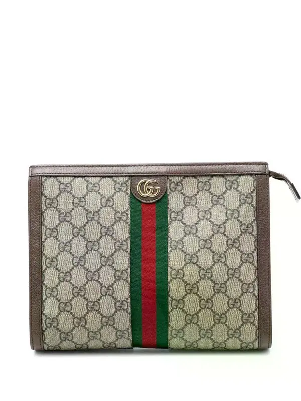 Gucci Ophidia Gg Supreme Canvas Clutch Bag - Neutrals