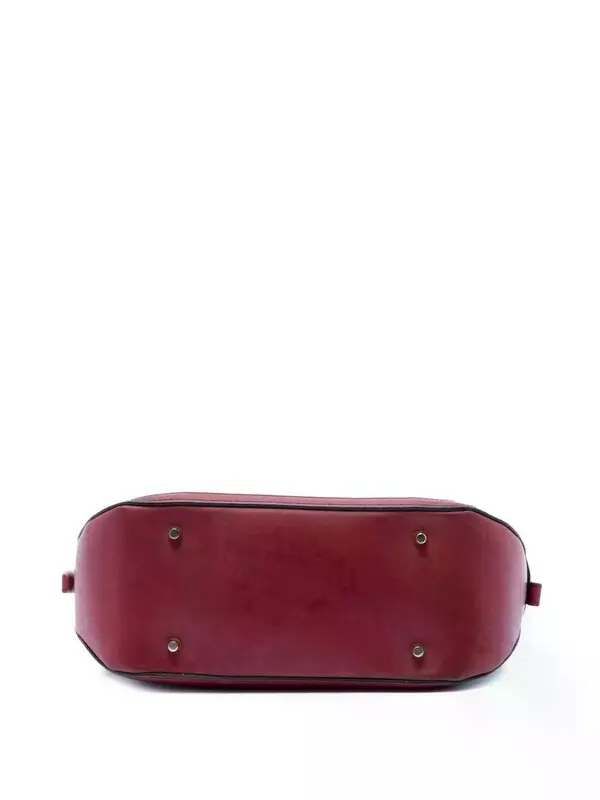 Burberry Leather Trimmed House Check Canvas Bridle Orchard Satchel - Brown