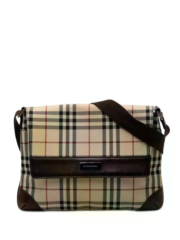 Burberry House Check Canvas Flap Crossbody Bag - Neutrals