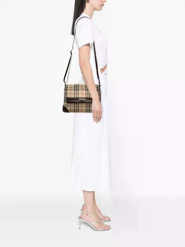 Burberry House Check Canvas Flap Crossbody Bag
