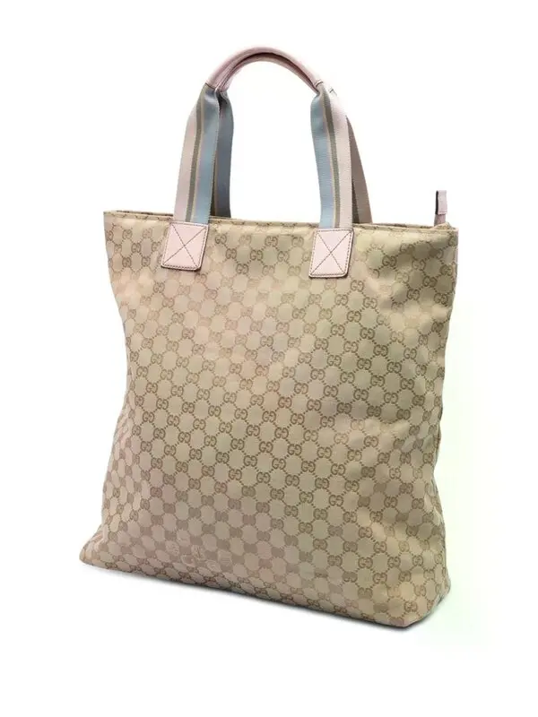 Gucci Gg Canvas Web Vertical Tote Bag
