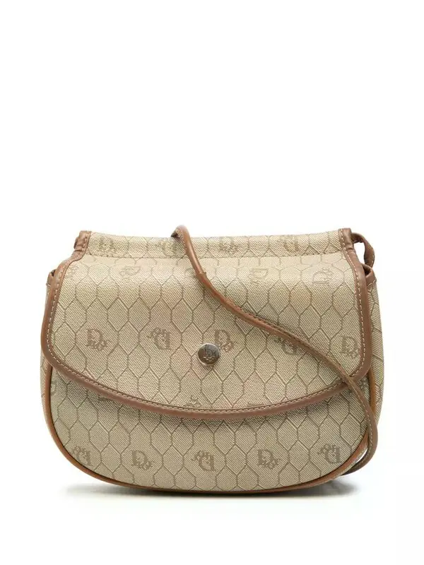 Dior 20th Century Honeycomb Coated Canvas Crossbody Bag - Neutrals