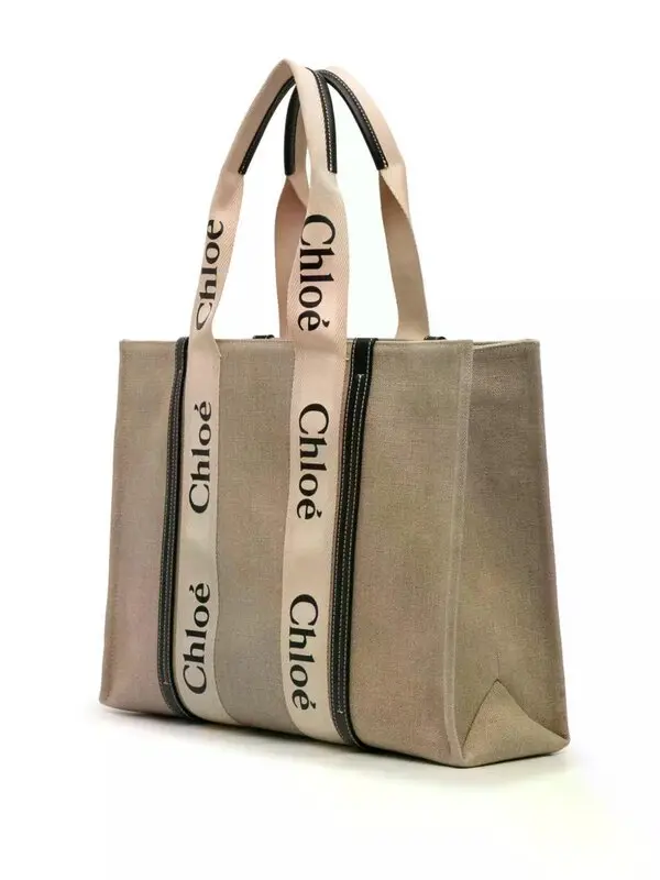 Chloé Large Woody Canvas Tote Bag