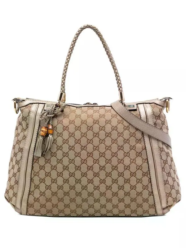 Gucci Gg Canvas Bella Convertible Tote Satchel - Neutrals