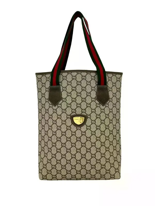 Gucci Gg Supreme Plus Sherry Line Web Tote Bag