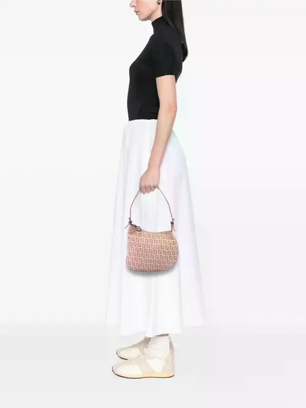 Fendi Zucchino Canvas Oyster Shoulder Bag