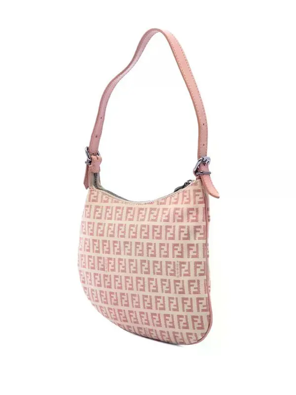 Fendi Zucchino Canvas Oyster Shoulder Bag