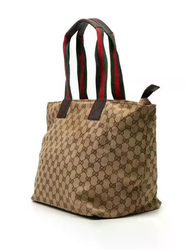 Gucci Gg Canvas Web Tote Bag