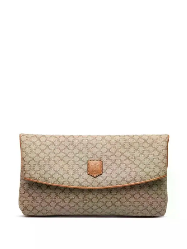 Celine Macadam Coated Canvas Clutch Bag
