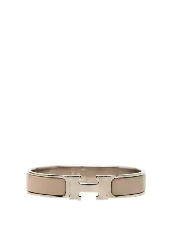Hermès Narrow Enamel H Bracelet - Neutrals