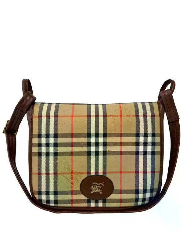 Burberry Haymarket Check Canvas Crossbody Bag - Neutrals