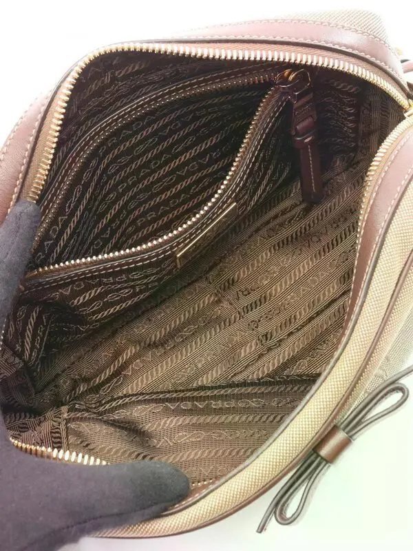Prada Jacquard Canvas Logo Crossbody Bag