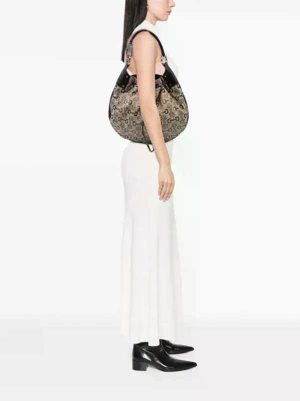 Gucci Horsebit Canvas Hobo Shoulder Bag