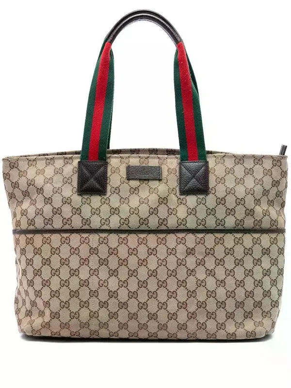 Gucci Gg Canvas Web Tote Bag - Neutrals
