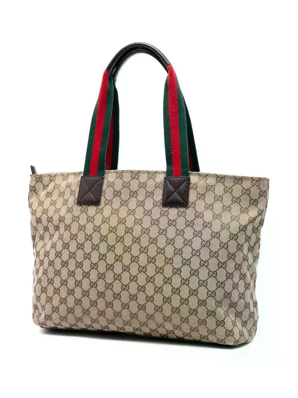 Gucci Gg Canvas Web Tote Bag