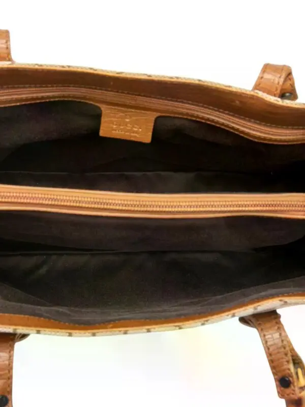 Gucci Gg Canvas Bamboo Tote Bag