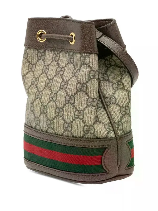 Gucci Ophidia Mini Bucket Bag In Gg Supreme Canvas - Neutrals