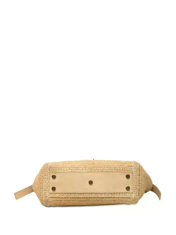 Saint Laurent Raffia Monogram Downtown Cabas Satchel