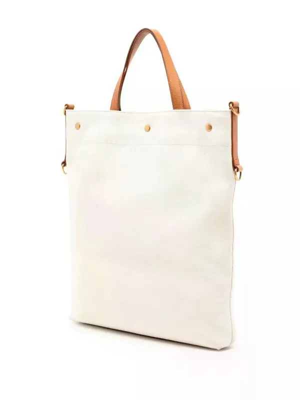 Saint Laurent Canvas Stencil Logo Convertible Tote Satchel