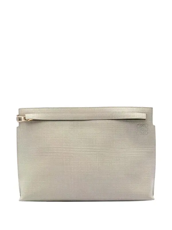 Loewe Anagram T Pouch Clutch Bag - Neutrals