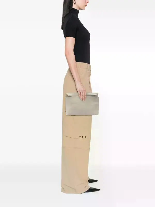 Loewe Anagram T Pouch Clutch Bag - Neutrals