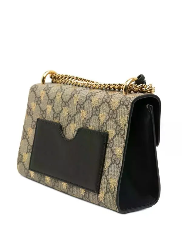 Gucci Small Gg Supreme Bee Padlock Crossbody Bag