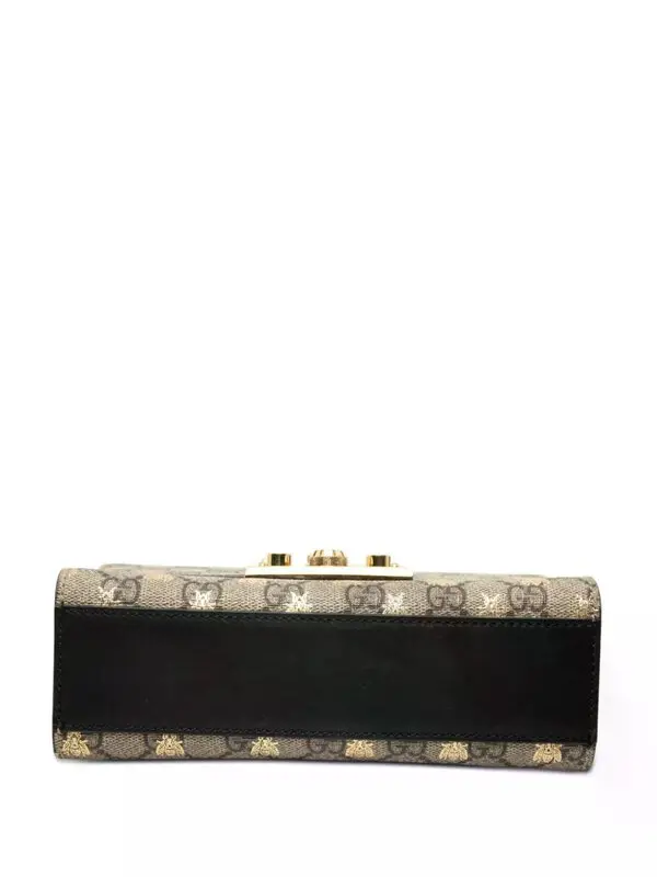 Gucci Small Gg Supreme Bee Padlock Crossbody Bag