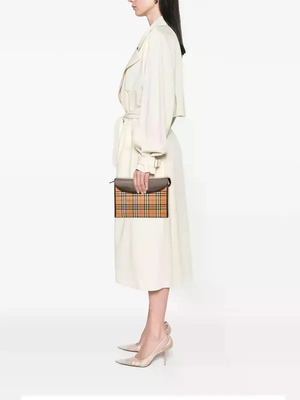 Burberry Haymarket Check Canvas Clutch Bag - Neutrals