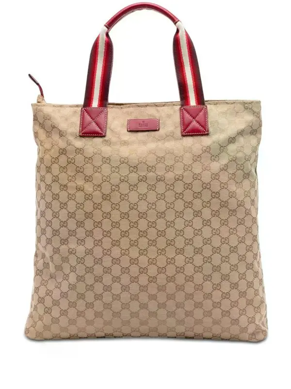 Gucci Gg Canvas Web Vertical Tote Bag - Neutrals