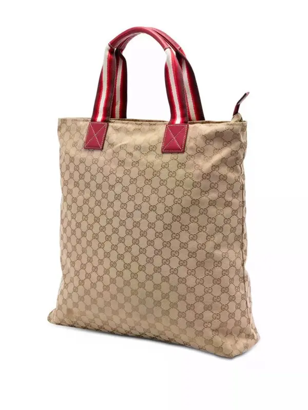 Gucci Gg Canvas Web Vertical Tote Bag