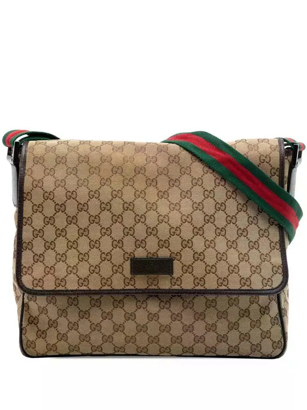 Gucci Gg Canvas Web Flap Messenger Bag - Neutrals