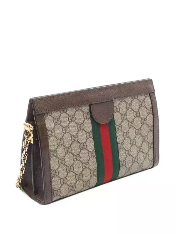 Gucci Ophidia Gg Supreme Web Chain Crossbody Bag - Neutrals