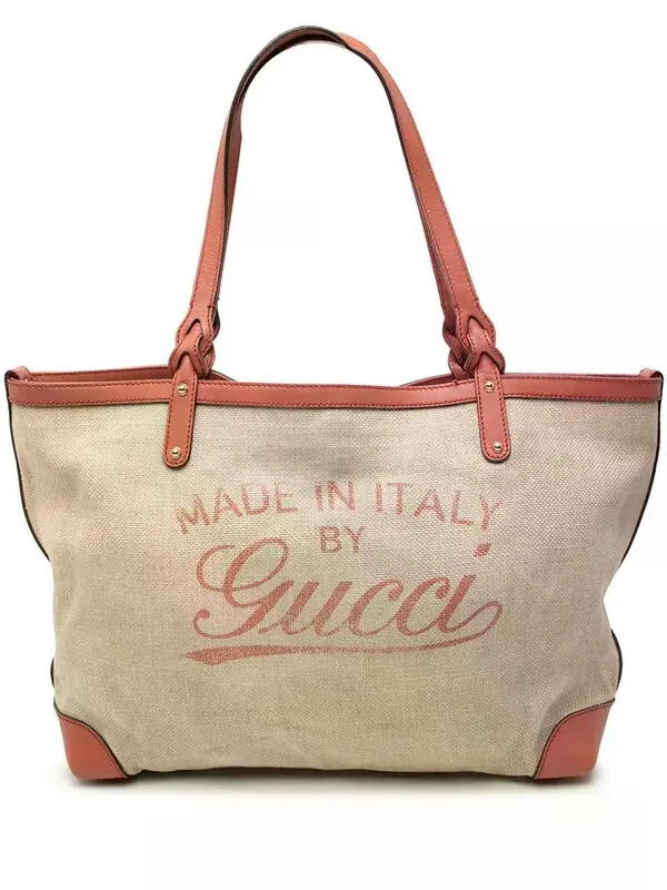 Gucci Canvas Craft Tote Bag