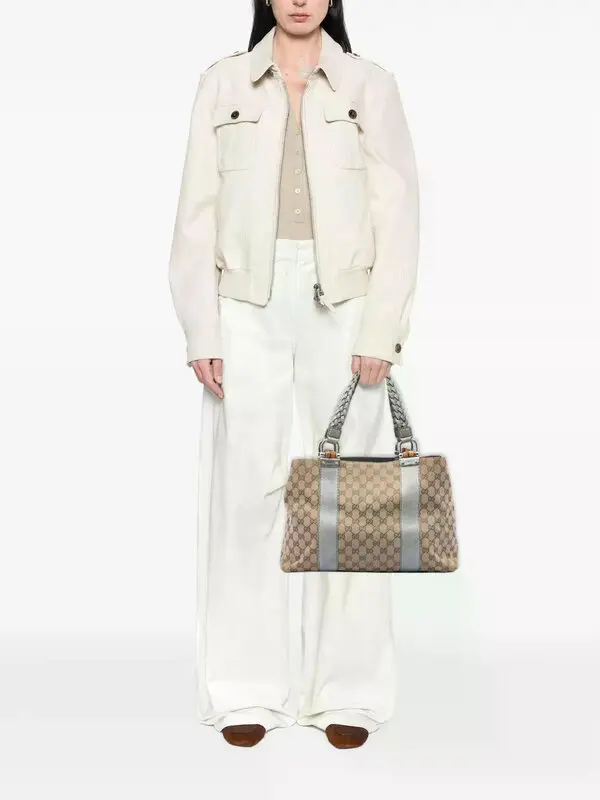 Gucci Gg Canvas Bamboo Libeccio Tote Bag