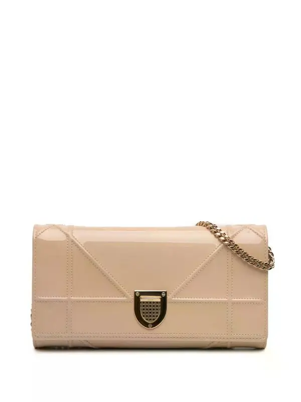 Dior Patent Diorama Wallet On Chain Crossbody Bag - Neutrals
