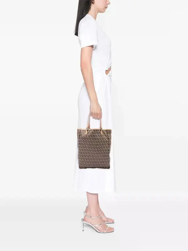 Fendi Zucchino Canvas Tote Bag - Neutrals
