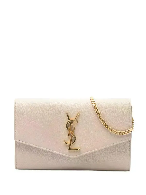 Saint Laurent Uptown Chain Wallet Crossbody Bag - Neutrals