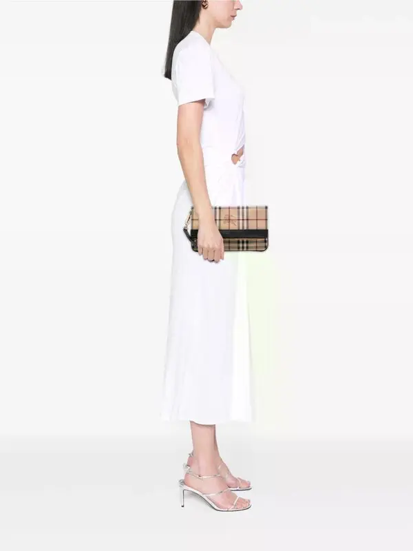 Burberry Haymarket Check Coated Canvas Adeline Fold Over Clutch Bag