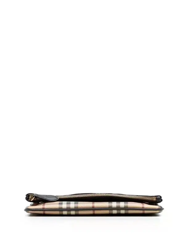 Burberry Haymarket Check Coated Canvas Adeline Fold Over Clutch Bag