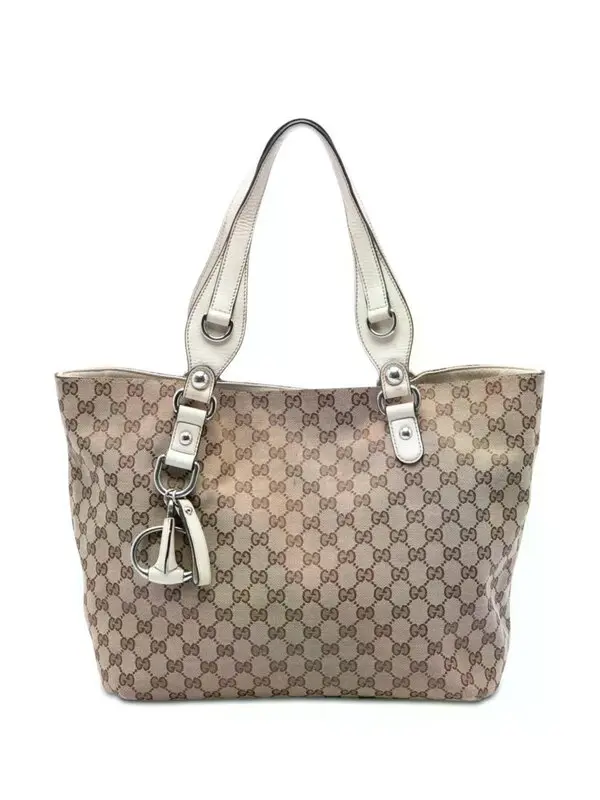 Gucci Medium Gg Canvas Icon Bit Tote Bag