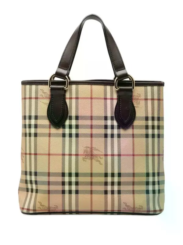 Burberry Haymarket Coated Canvas Tote Bag - Neutrals