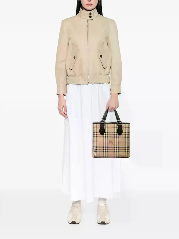 Burberry Haymarket Coated Canvas Tote Bag - Neutrals