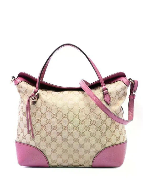 Gucci Gg Canvas Bree Fold Over Tote Satchel