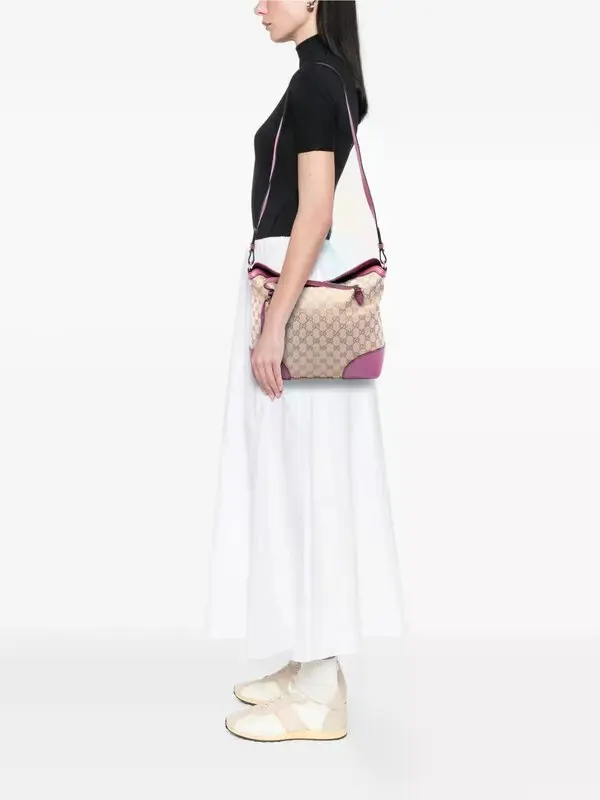 Gucci Gg Canvas Bree Fold Over Tote Satchel