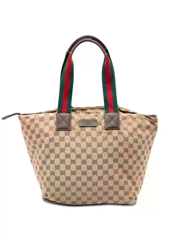 Gucci Gg Canvas Web Tote Bag