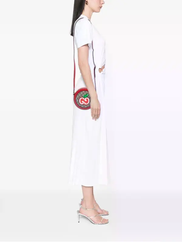 Gucci Gg Supreme Apple Round Crossbody Bag - Neutrals